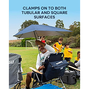 Versa-Brella UPF 50+ Personal Sun Shade - Portable Umbrella for Sports & Outdoors - Secure Clamp, 360-Degree Swivel Adjustable Position for Maximum Sun Protection - Compact with Carry Case
