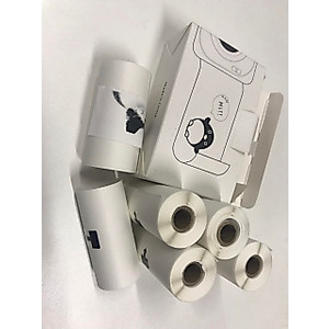 6x Mini Sticker Printer Thermal Printer Paper 57mm x 30mm for PeriPage A6 Portable Pocket Mobile Printer and Other Portable Small Label Maker, Mini Receipt Printer Thermal Paper White Self-Adhesive