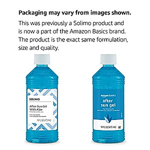 Amazon Basics After Sun Gel with Aloe Vera, Lidocaine and Menthol, 16 Fl Oz (Pack of 1) (Previously Solimo)