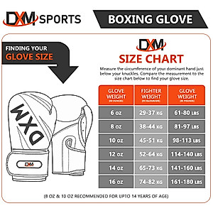 DXM SPORTS Boxing Gloves for Men & Women, Boxing Training Gloves Ideal for Heavy Punching Bag Workout Kickboxing, Muay Thai, MMA Blue & White, 8 oz