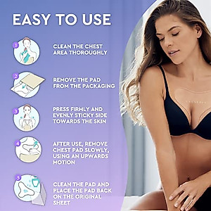 CLEVERFY Silicone Chest Wrinkle Pads Sleeping Reusable (3 Pack T-shape) - Decollete Anti Wrinkle Chest Pads - Silicone Patches for Wrinkles - Anti Wrinkle Patches for Chest Wrinkle Prevention