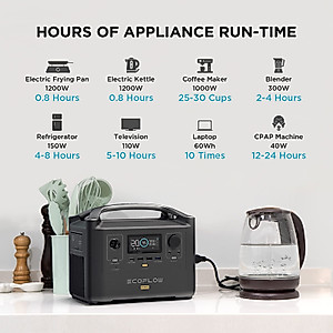 EF ECOFLOW RIVER Pro Portable Power Station 720Wh, Power Multiple Devices, Recharge 0-80% Within 1 Hour, for Camping, RV, Outdoors, Off-Grid