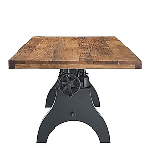 Modway EEI-6149-BLK-NAT Genuine 96" Crank Adjustable Height Dining and Conference Table, Black Natural