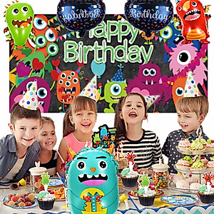 N05280-DXQ-MonsterBash Monster Bash Birthday Party Supplies Decorations Cake Topper Balloons Favors Backdrop Banner Decor