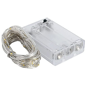 Led Fairy Lights Battery Operated Mini Battery Powered Silver Wire Starry Fairy Lights for Bedroom, Christmas, Parties, Wedding, Centerpiece, Decoration (Blue)