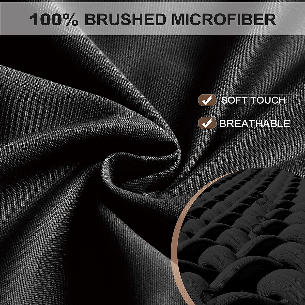 FreshCulture Full Fitted Sheet Only 2 Pack - Hotel Quality Fitted Sheet Full Size - Ultra Soft & Breathable - Brushed Microfiber - Deep Pocket - Cooling Fitted Sheets for Full Size Bed (Black)