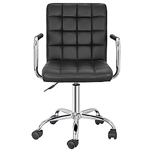 JTSQ Modern Home Office Desk Chairs with Wheels/Armless 360° Swivel Black Gaming Chair Office Chair Gaming Desk Computer Chair High Chair Home Office Desk Chairs Office Chairs Home Office