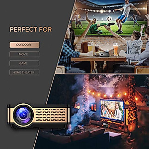 XIAOYA Outdoor Projector, HD Movie Projector Support 1080P, 4000 Lumens Home Theater Projector with HiFi Speaker, Compatible with HDMI, Fire Stick, USB (Black)