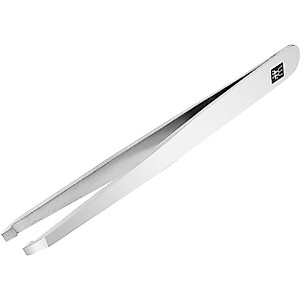 ZWILLING slanted tweezers for precise eyebrow hair removal, stainless steel polished, 90 mm