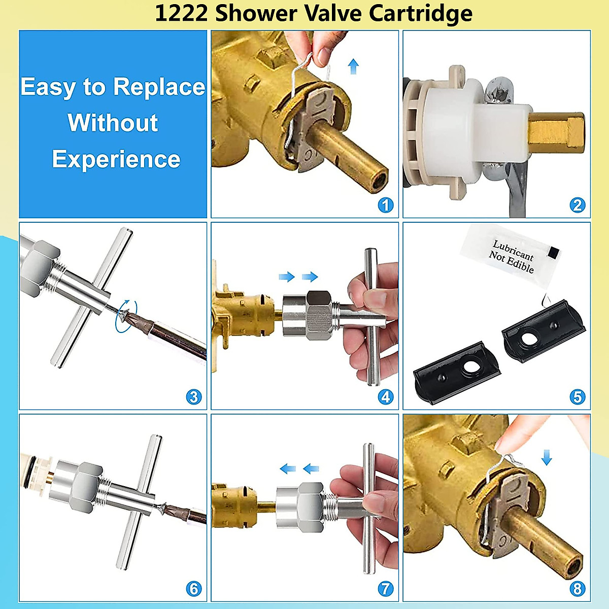 QLXAQLX 1222 Replacement Cartridge Compatible with moen 1222 Shower Valve Cartridge, 1222 Replacement Cartridge Compatible with moen Posi-Temp Faucets And Tub Shower