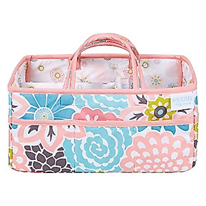 Waverly Blooms by Trend Lab Diaper Caddy, Storage, Bin, Pink, 12x6x8 Inch (Pack of 1)