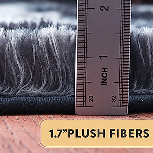 Fluffy Rug for Living Room,Furry Carpet for Teen,Shaggy Rug for Nursery Room, Tie-Dyed Blue Grey Fuzzy Plush Rug for Dorm, Rectangle Shag Rug 6x9 Feet