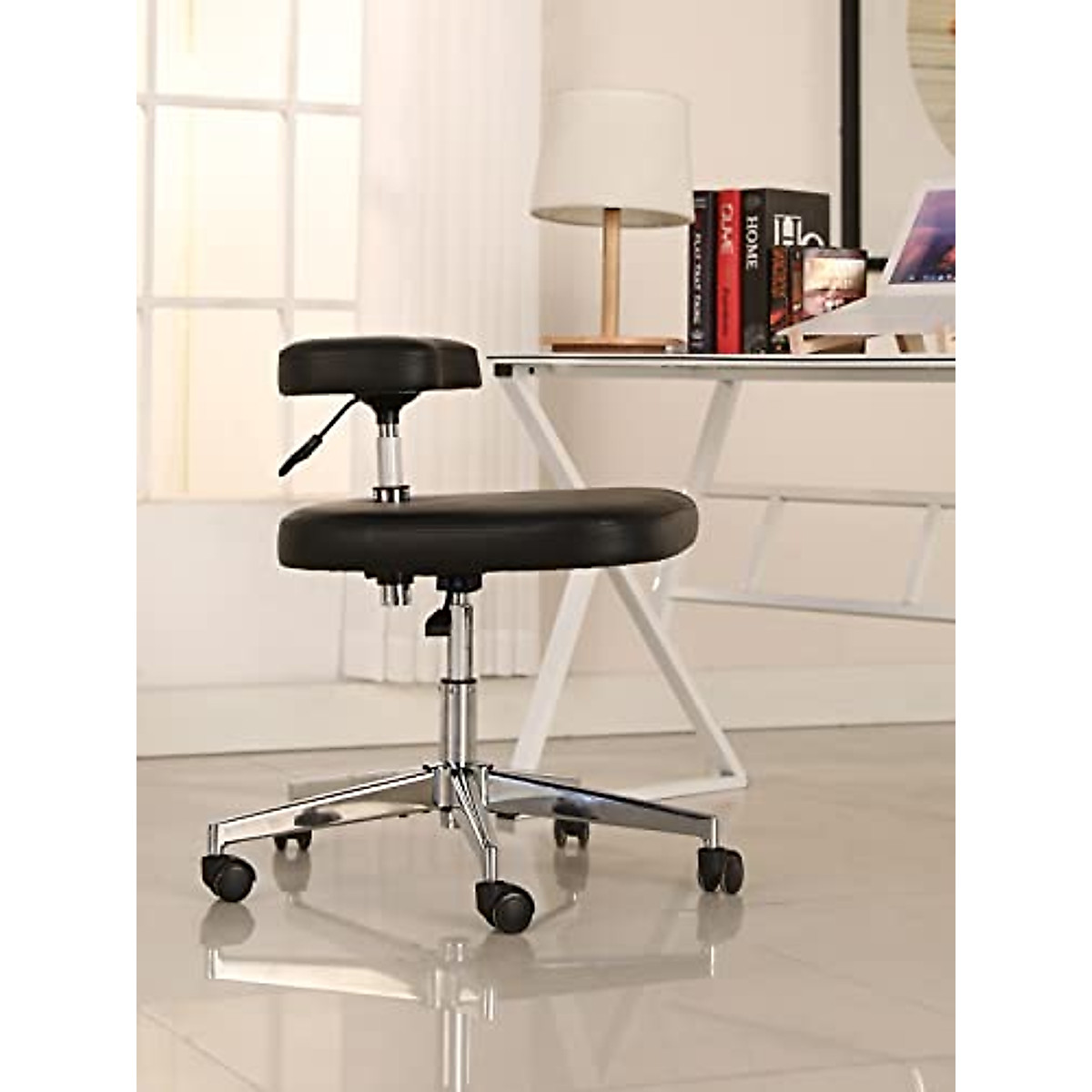 Tcowoy Ergonomic Cross Legged Chair for Office or Home,Kneeling Chair with Adjustable Height for Computer Workers, Yoga Lovers, Meditation Fanatics (Black)