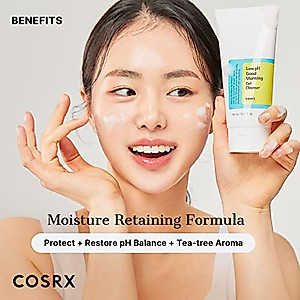 COSRX Low pH Good Morning Gel Cleanser, 5.07 fl.oz / 150ml, Daily Mild Face Cleanser for Sensitive Skin with BHA and Tea-Tree Oil, PH Balancing, Anti Breakouts, No Parabens, No Sulfates, Korean Skincare