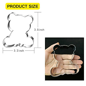 LUBTOSMN Bear Cookie Cutter-3.5 Inch-Diswasher Safe-Biscui Cookie Cutter Fondant Mold for Baking