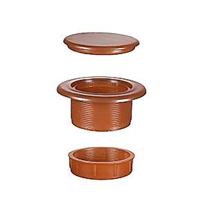SUQ I OME 2 inch Outdoor Patio Thick Parasol Umbrella Hole Ring Plug and Cap Set, for Parasol Umbrella Table Hole Cover Insert(Brown)