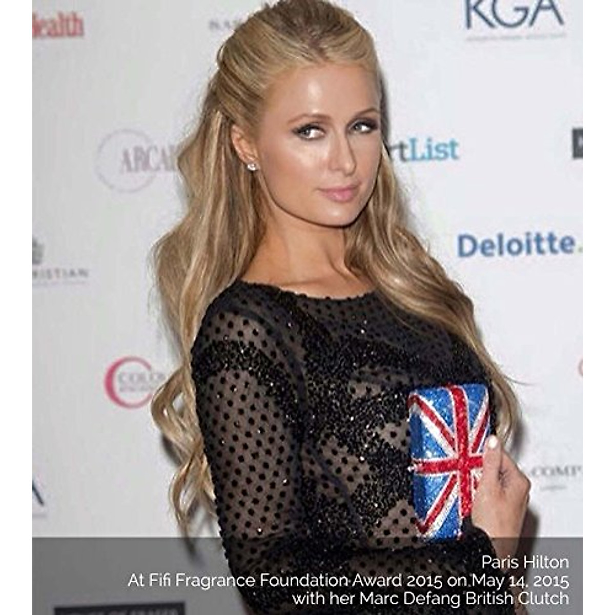 Marc Defang British Union Jack Crystal Handmade Couture Clutch (Large Rectangle)