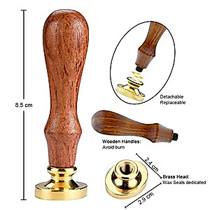 Wax Seal Stamp - Embossment Rose Flower, Oval Brass Head with Wooden Handle