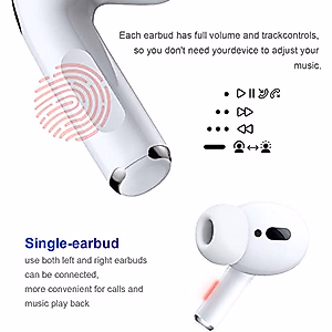 TUOTUER Air prods Pro Earbuds Wireless Stereo Bass, 5.3 Headphones Bluetooth Noise Canceling in-Ear, Earphones Up to 30 Hours of Battery Life, IPX5 Waterproof Ear Buds for iPhone/Android