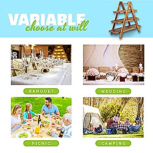 KCRET Wood Tiered Serving Tray 3 Tier Serving Platter Stand, 3 Tier Serving Tray for Party, Fruit Platter Farmhouse Tiered Tray