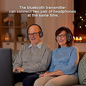 ZIOCOM Wireless Bluetooth Headphone for TV Watching with Transmitter, Digital Optical/Aux/RCA, Bluetooth Audio Transmitter for TV, Long Range, Foldable Over Ear Bluetooth Headphone, 55H Playtime