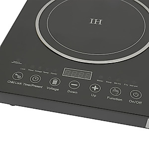Electric Countertop, Double Burners Stove Hot Plate USA, 110V 1200W+1200W Portable Electric Household Black Super Power Double Induction Cooker With Touch Control Keys For Kitchen, Restaurants