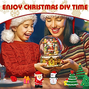 Blulu 25 Pieces Mini Christmas Santa Claus Figure Miniature Christmas Figurines Bulk Christmas Ornaments Xmas Mini Snowmen Santa Claus for Snow Globe Crafts DIY Snowy Dollhouse Decoration