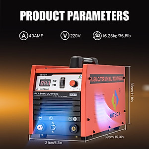 HITBOX 40 Amp Plasma Cutter with Built-In Air Compressor 220V Digital Inverter IGBT Clean Cut Plasma Cutting Machine HBC8000PRO