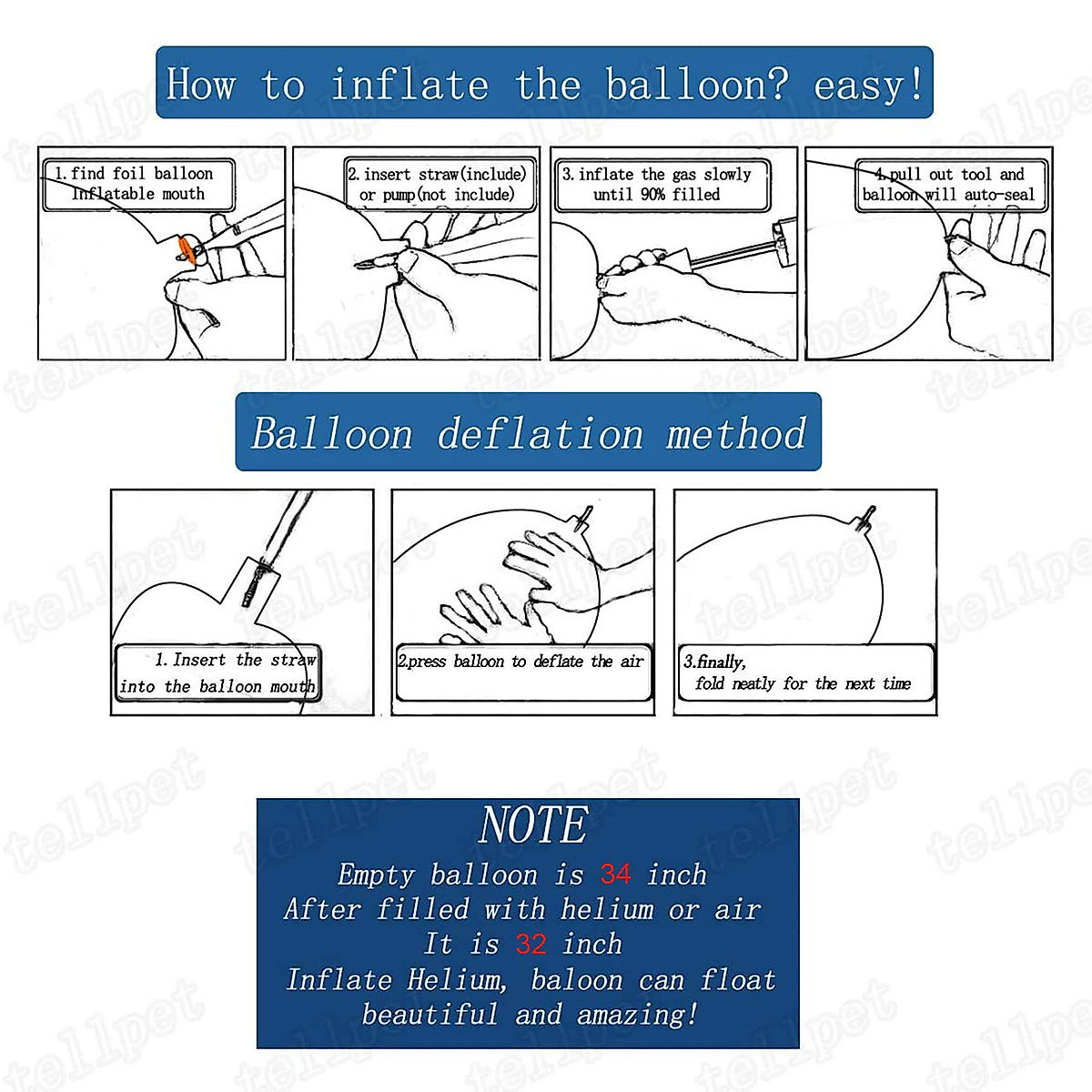 Tellpet Crown Pink Number 8 Balloon with Base For Girls 8th Birthday Party Decoration