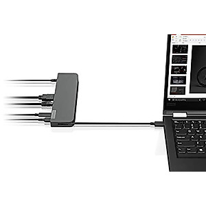 Lenovo USB-C Mini Dock, 7-in-1 Portable Dock with HDMI, VGA, USB-C, USB 3.1, USB 2, 3.5mm Audio, Ethernet, 45W Charging, Compatible with Lenovo, Apple & USB-C Laptops, G0A70065US