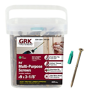 GRK FASTENERS 01105 R4 #9 x 3-1/8" SCREWS 425CT
