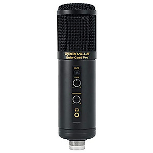 Rockville Solo-Cast Pro 24 bit 192Khz USB Computer Microphone PC Zoom Mic+Stand Bundle iSTAND 85 Dual Desktop Boom Arm Stand