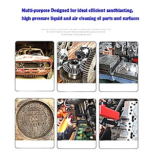 Chiloskit PS-2 Heavy Duty Sandblaster Sand Blasting Gun Kit Rust Remove Tool for Sandblast Cabinet Gun Parts with 4 Ceramic Nozzle Tips 5mm and 6 mm