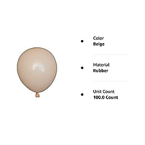 KALOR Beige Balloons,100 Pcs 5 Inch Nude Matte Latex Balloons for Balloon Garland Arch, Birthday Decoration, Wedding Party, Baby Shower Decorations