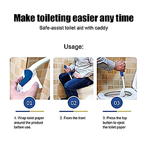 Toilet Aids Tools, Foldable Long Reach Comfort Wiper for Toilet Paper Tissue Grip Self Wipe Assist Holder, Ideal Daily Living Bathroom Aid for Limited Mobility