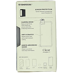 iPhone 8 Plus & 7 Plus Case, SaharaCase Clear Protective Kit Bundled with [ZeroDamage Tempered Glass Screen Protector] Rugged Slim Fit Shockproof Bumper [Hard PC Back] Protection - Clear