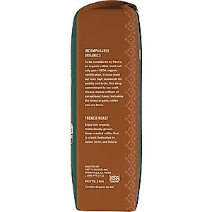 Peet's Coffee, Dark Roast Ground Coffee - Organic French Roast 18 Ounce Bag, USDA Organic