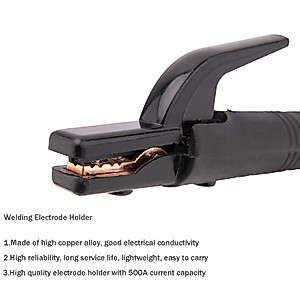 Electrode Holder 500 Amp Welding Electrode Holder Set, Heavy Duty Jaw Holding Plier Electrode Clamp for Arc MMA Welder,Black