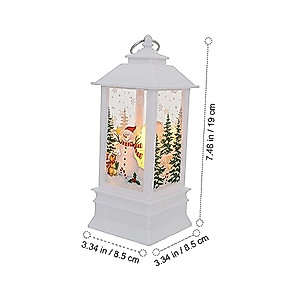 Amosfun 1PC Music Decor LED Lanterns Portable Lantern Christmas Decor Christmas Lantern Nativity Snowglobe Christmas Lamp Glitter Lanterns Musical Snow Globe Large Bedside lamp