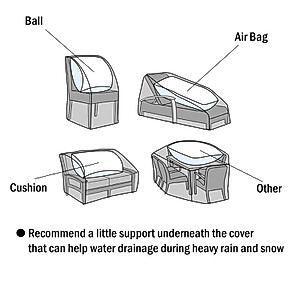 F&J Outdoors Patio Furniture Covers, Waterproof UV Resistant for Table & Chairs Set, Beige, 86"x44"