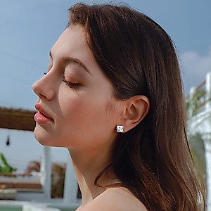 NEWITIN 12 Pairs Stainless Steel Stud Earrings for Men Hypoallergenic Earrings Inlaid Cubic Zirconia Men Earrings Hoop Earrings Stud Earrings for Women Men