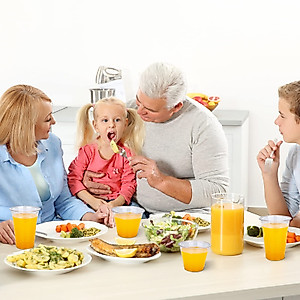 TashiBox [16oz - 150 Cups Clear Plastic Cups, Non reusable plastic cups for tea,smoothies Sodas and Mixed Drinks