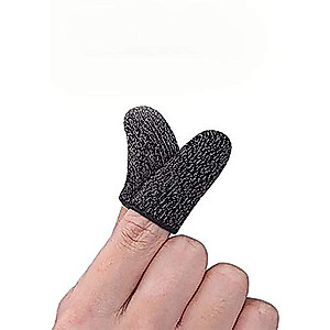 XJXJ 10pcs Anti-sweat Finger Set Game Finger Set Half Finger Set Touch Screen Game Anti-hand Sweat Ultra-thin Non-slip Gloves compression gloves for men (Color : Black gold wire)