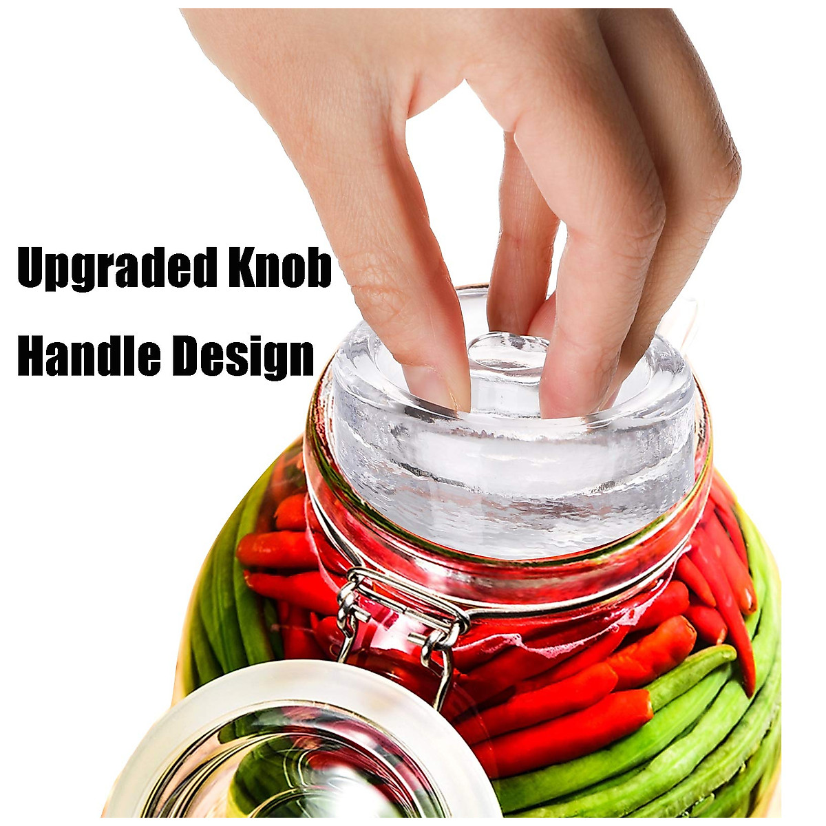 Yesland 9 Pack Fermentation Glass Weights with Easy Grip Handle, Fermentation Weights for Wide Mouth Mason Jar, Sauerkraut, Vegetables, Pickles, Kimchi and Other Fermented Food