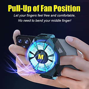 17 in 1 Universal Mobile Phone Cooler Radiator with LED Light, Cell Phone Cooling Fan Heat Sink, 2pcs L2R2 Mobile Game Controller Triggers for PUBG/Fortnite/Call of Duty w/ 12pcs Finger Gloves Sleeves