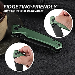 CIVIVI Pocket Folding Knife with Button Lock and Thumb Stud Opener, 2.97" Nitro-V Blade Aluminum Handle, Altus Utility Small Knife for Men Women EDC C20076-5