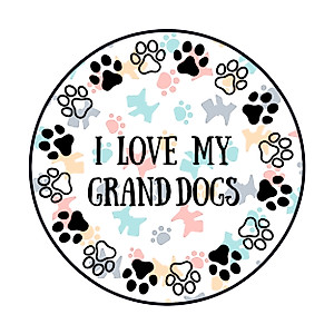 I Love My Grand Dogs Car Magnet, Cute Magnetic Decal for Trucks, Cars, Mailboxes or Fridge, Thoughtful Gift for Dog Lovers, 5.75 inches