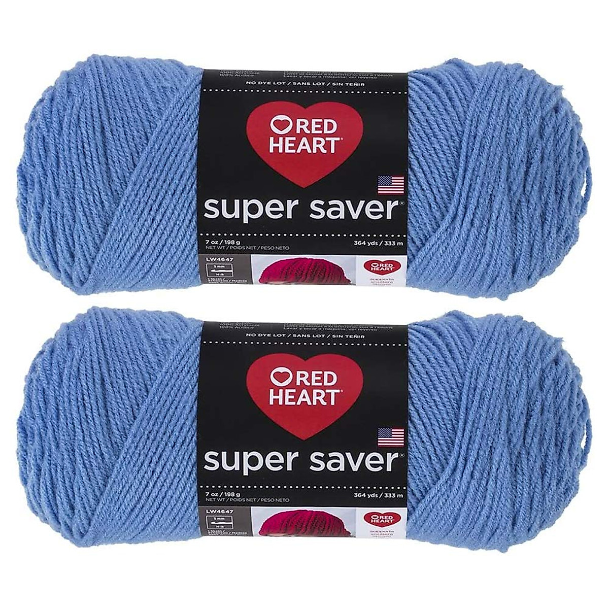 Bulk Buy: Red Heart Super Saver (2-Pack) (Light Periwinkle, 7 oz Each Skein)