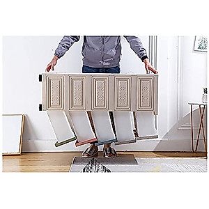 Gdrasuya10 19.68 x 13.78 x 40.16in Plastic Drawers Dresser with 6 Drawers, Plastic Tower Closet Organizer with 4 Wheels Suitable for Apartments Condos And Dorm Rooms (Blue)