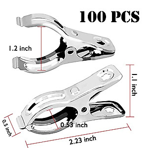 BESTEEL Upgraded 100 PCS Garden Clips, Greenhouse Clamps 100% Stainless Steel Heavy Duty Greenhuose Clips for Netting - Strong Grip to Hold Down Shade Cloth or Plant Cover on Garden Greenhouse Hoops